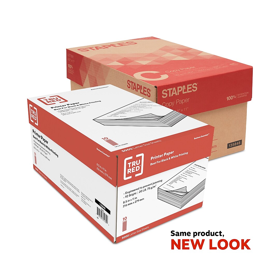 TRU RED 8 5 X 11 Printer Paper 20 Lbs 92 Brightness 500 Ream 10 TRU RED 8 5 X 11 Printer Paper 20 Lbs 92 Brightness 500 Ream 10