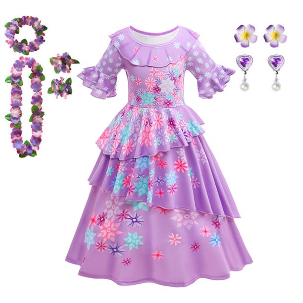 Disney Encanto Costume Princess Dress Suit Charm for Girls Cosplay ...