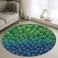 3ft Round Rug Peacock Feathers Area Rugs for Living Room Bedroom ...