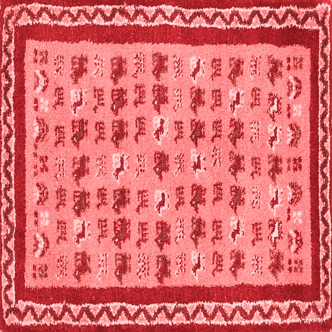 Ahgly Company Indoor Square Abstract Red Contemporary Area Rugs, 4 ...