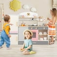 Costway Kids Chef Pretend Play Kitchen Set with Interactive Features ...