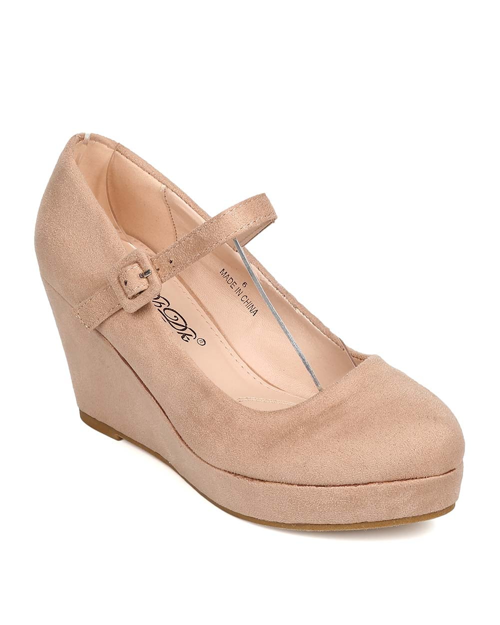 New Women DbDk Malisia-2 Faux Suede Round Toe Mary Jane Platform Wedge ...