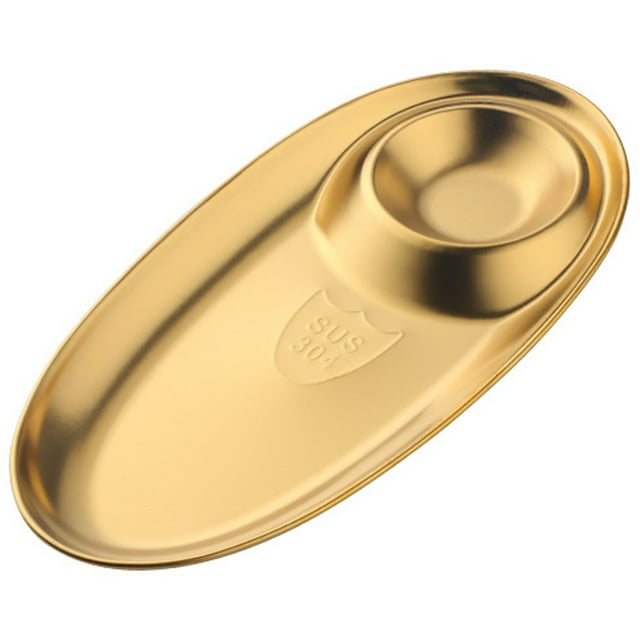 Reheyre Stainless Steel Snack Plate - Smooth Surface Oval Snack Plate ...