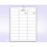 Laser / Ink Jet White Labels 1" x 2-5/8" - 30 Per Page 1500 Labels ...