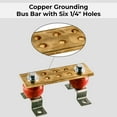 DMNI 6" Copper Ground Bus Bar - Wall Mounted Electrical Ground Bar Kit ...