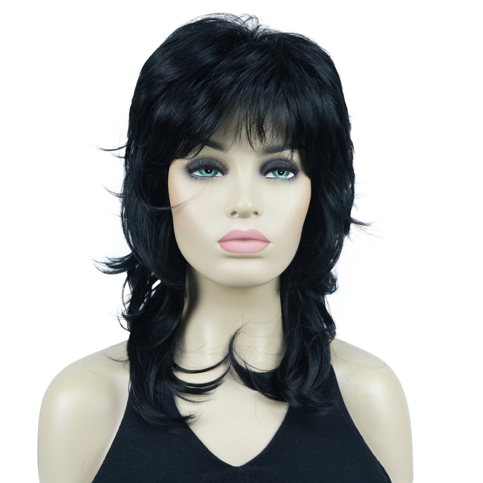 Lydell Long Shaggy Layered wig, Natural Straight Wavy Shags Wig, Soft ...