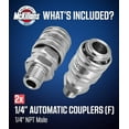 1/4” Nozzle Automatic Quick Connect Fittings - Stainless Steel 1/4” NPT ...
