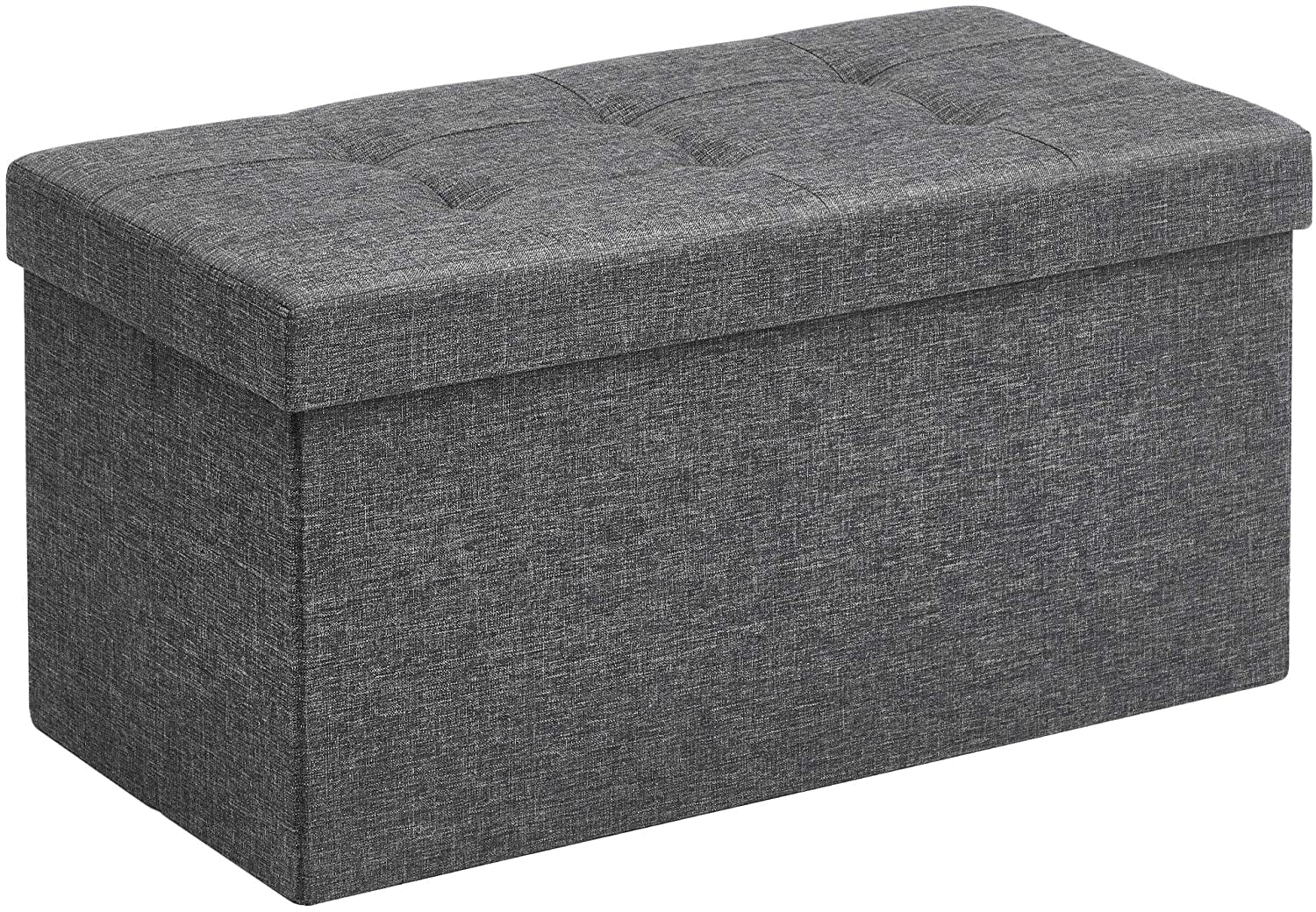 Songmics Storage Ottoman Bench With Lid 30 Foldable Dark Gray