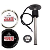 52MM Gauge Water Level Gauge Red Light 240-33Ohm Water Tank Level Indicator Meter With Fuel ...