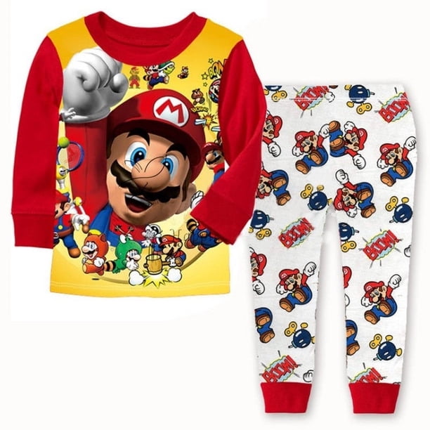 Cartoon Kids Toddler Boys Super Mario Cotton Sleepwear Nightwear ...