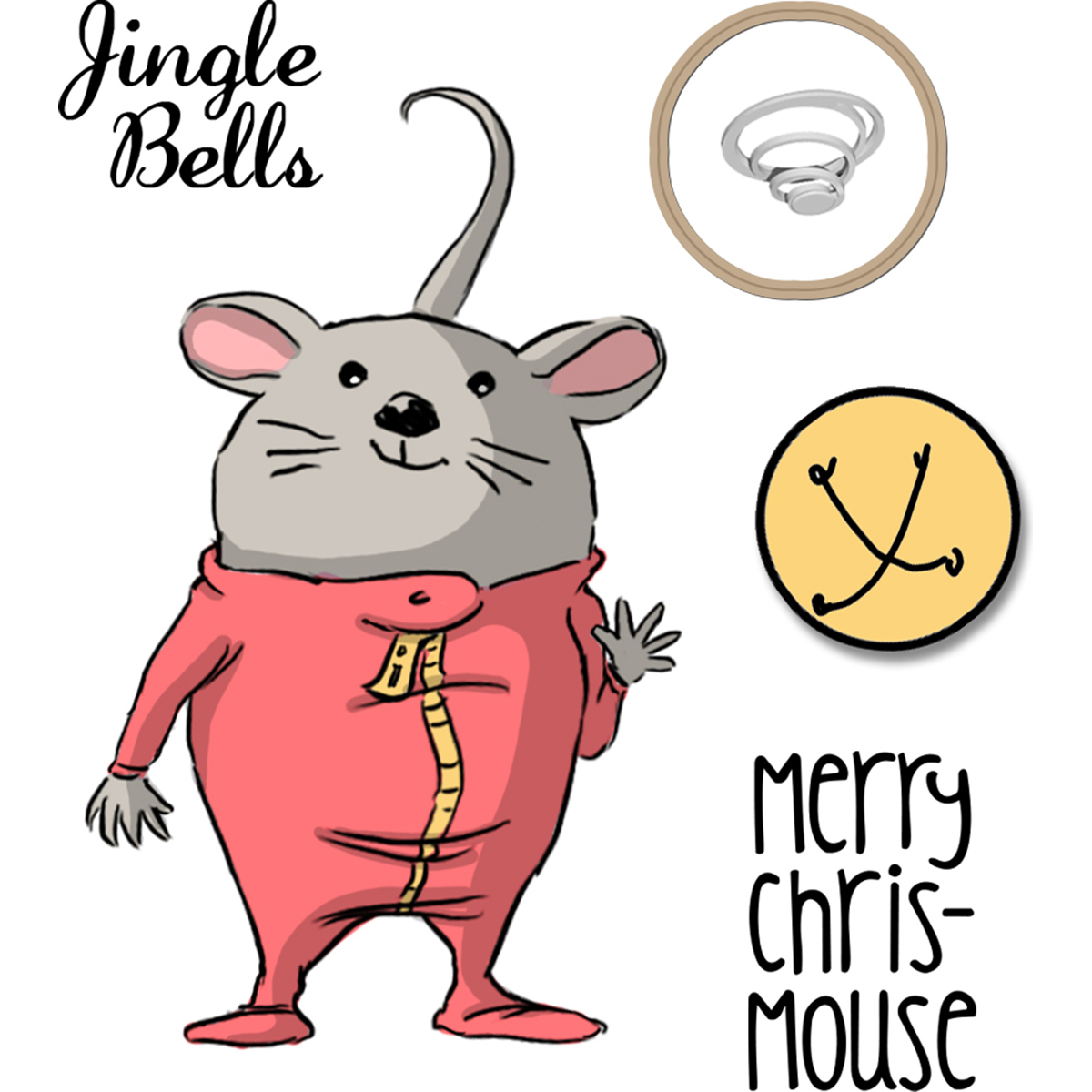 Art Impressions Mini Shakers Card Cling Rubber Stamps 2"X4"-Chris-Mouse ...