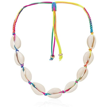 Shell Necklace, Conch Choker Clavicular Chains Adjustable Braided Rope ...