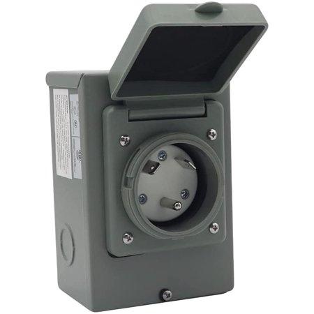 30 Amp 125/250 Volt RV Power Outlet Box Enclosed Lockable Weatherproof ...