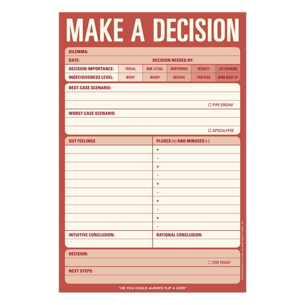 Make a Decision Pad - Walmart.com