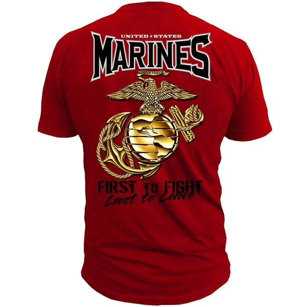 USMC T-Shirt - US Marines First to Fight - Men's Marines T-Shirt ...