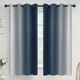 Yakamok Navy Blue Curtain for Bedroom/Living Room Blackout,Ombre Curtains Grommet Light Blocking ...