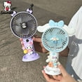 Kawaii Sanrio Fan Kuromi Mobile Phone Stand Cinnamoroll Mini Fan Portable My Melody Usb Fan