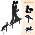 Jinyuann Black Bride and Groom Cake Topper for Wedding, Anniversary, or ...