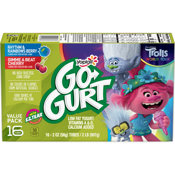 Yoplait Go-Gurt Kids Yogurt, Berry/Cherry 16ct. - Walmart.com - Walmart.com