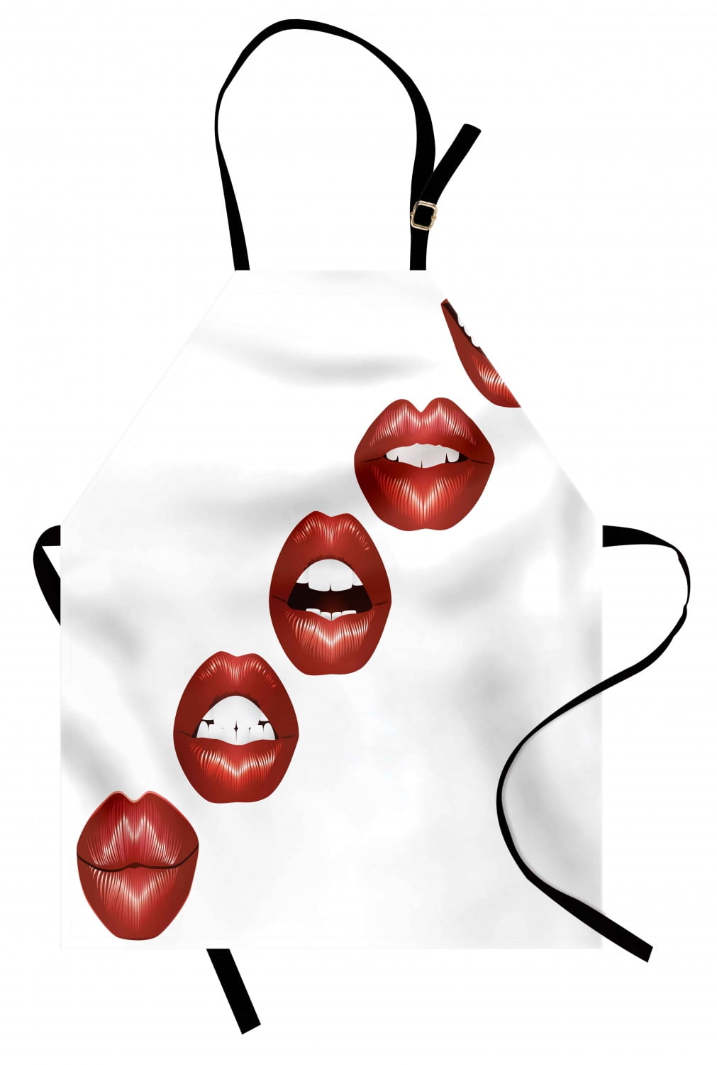Kiss Apron Vivid Full Red Lips Smiling Kissing Sexy Lipstick Mouth ...
