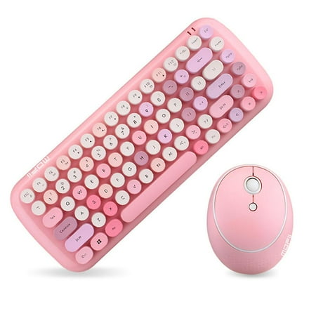 Mini Portable Wireless Round Key Keyboard And Mouse Combo Set | Walmart ...