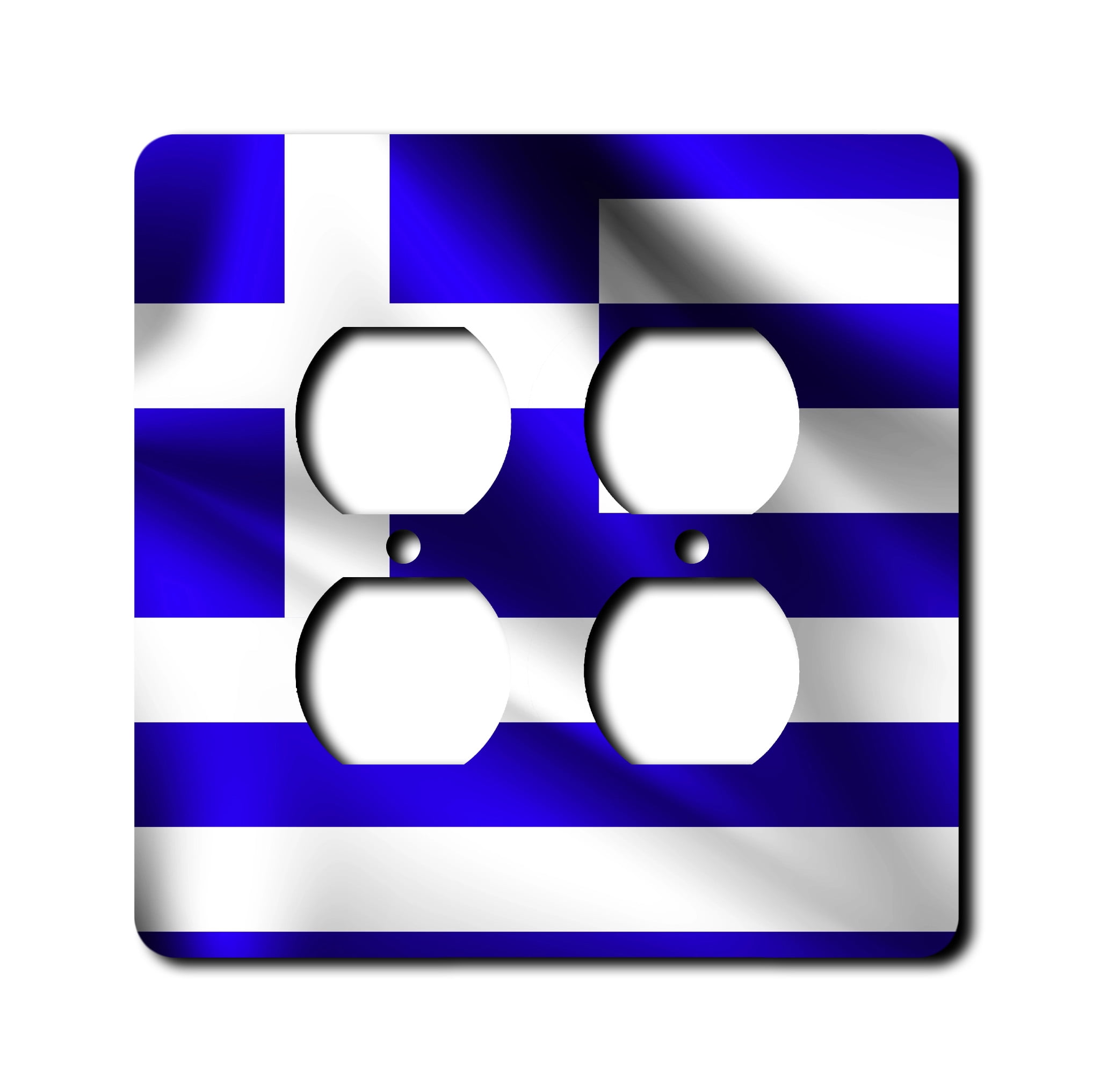 Off The Wall Plates - Greek Flag - Double Gang Outlet - Walmart.com