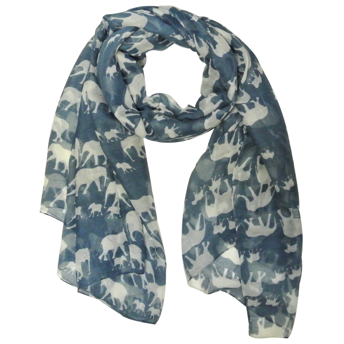 Wrapables® Elephant Print Scarf Wrap, Blue - Walmart.com