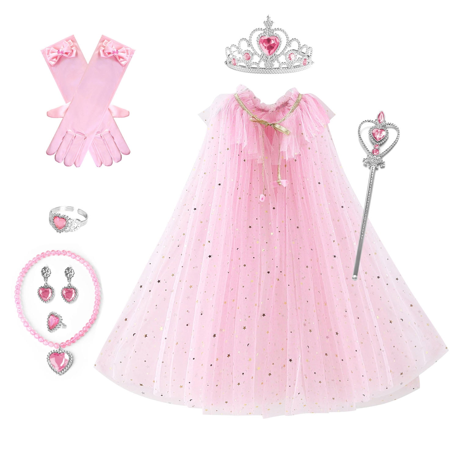 Princess Cape Set Dress up for Little Girls Party Cosplay Cloak with ...