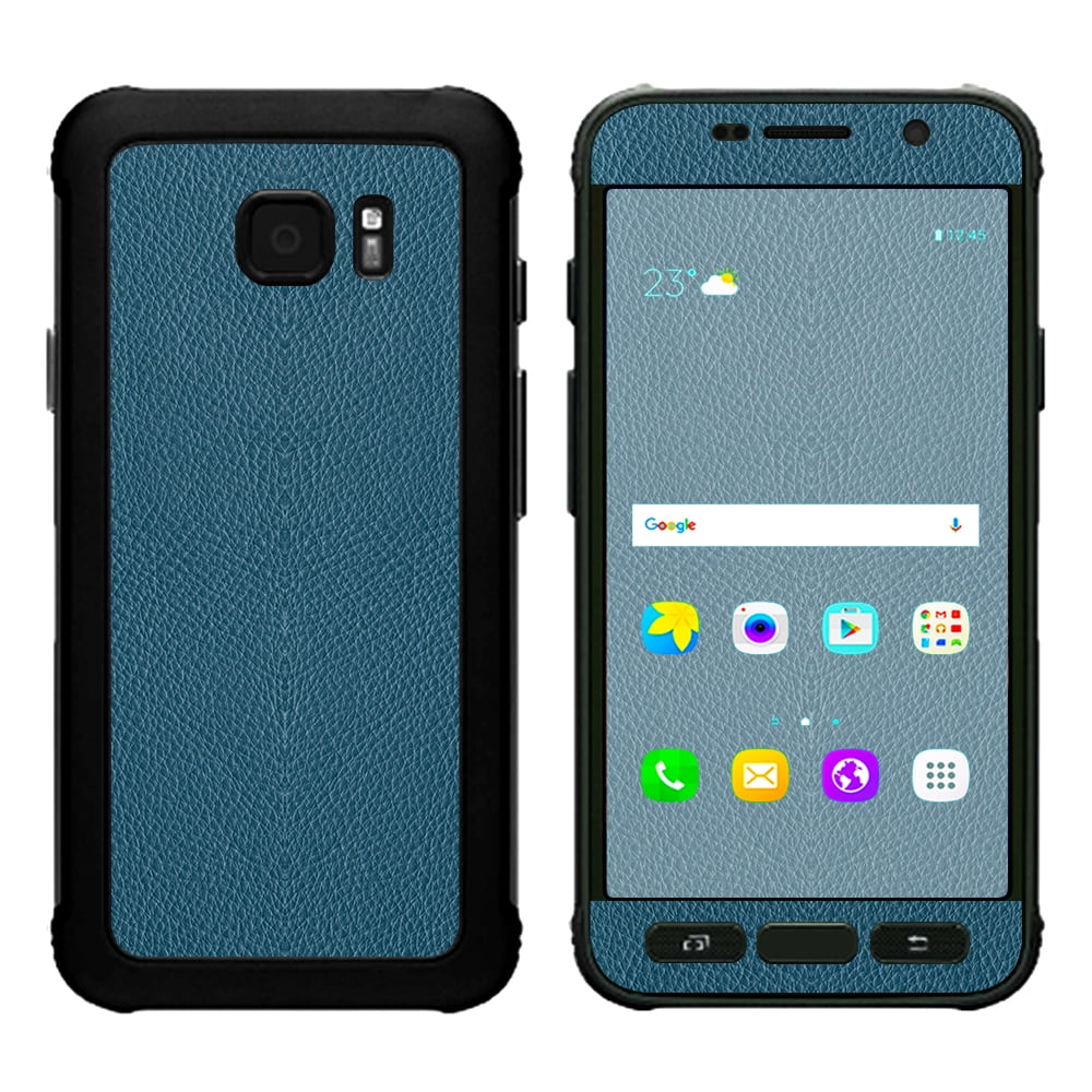 Skin Decal For Samsung Galaxy S7 Active / Blue Teal Leather Pattern ...