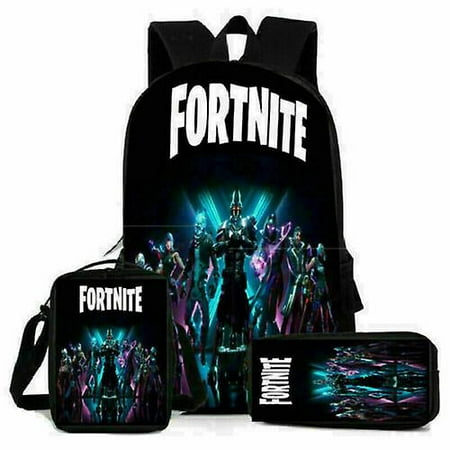 Three-piece Kids Fortnite School Bag Backpack Lunch Bag Stationery Bag ...