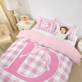 Catabedysis Pink Bows Monogrammed Print Twin Duvet Cover,Initial Letter ...