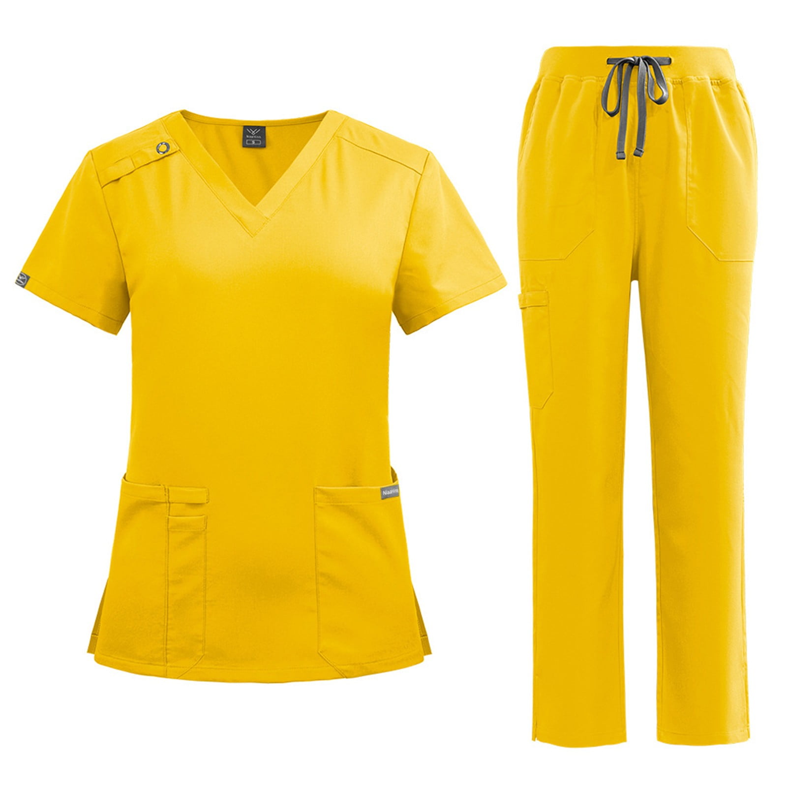 Click here for Ktyne Yellow Scrubs For Women Set Stretchy Nurse U... prices
