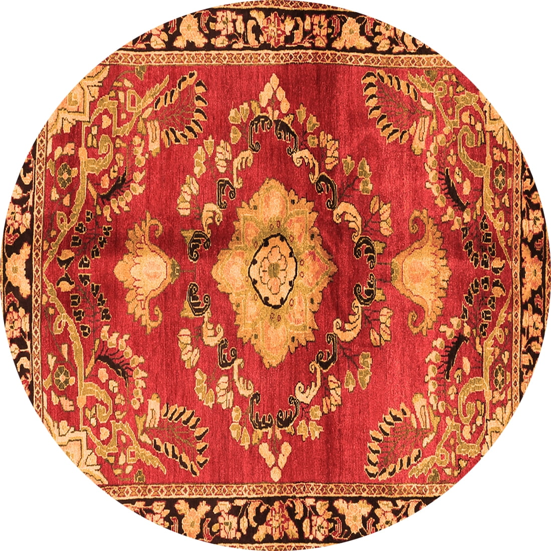 Ahgly Company Indoor Round Persian Orange Traditional Area Rugs, 8 ...
