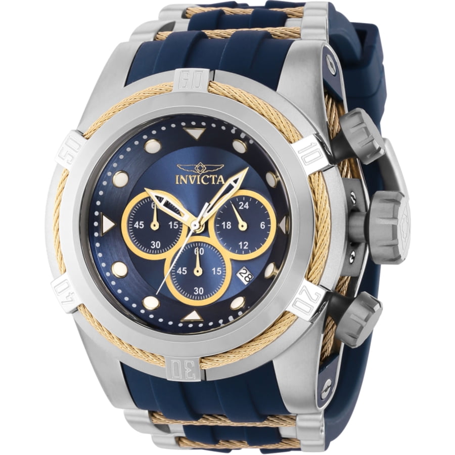 Invicta Bolt Chronograph Quartz Blue Dial Blue Silicone Men's Watch ...
