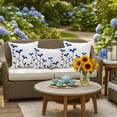 Blue Flowers Outdoor Pillow Covers 16x16 Inch Throw Pillow Covers Set ...