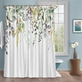Eucalyptus Leaves Shower Curtain for Bathroom, Green Leaf Spring Plant ...