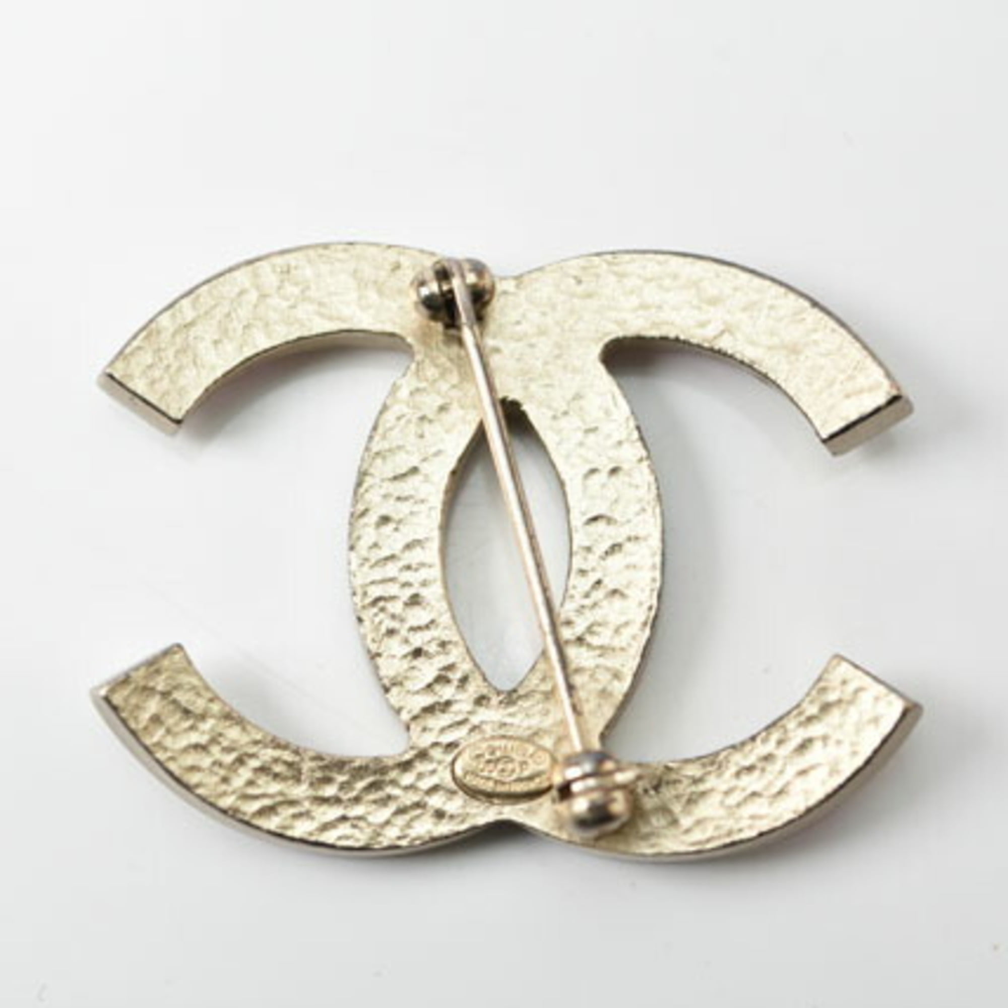 Pre-Owned CHANEL brooch pin here mark rhinestone pink multi Pre-Owned CHANEL brooch pin here mark rhinestone pink multi