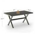 DYCANPO 59'' Rectangle Outdoor Dining Table, HDPS and Aluminum, Dark ...