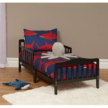 Delta Children Epic Wood Toddler Bed with Attached Guardrails, Dark ...