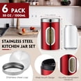 6 Pack Red Canisters Sets For Kitchen 50oz Stainless Steel Red Kitchen ...