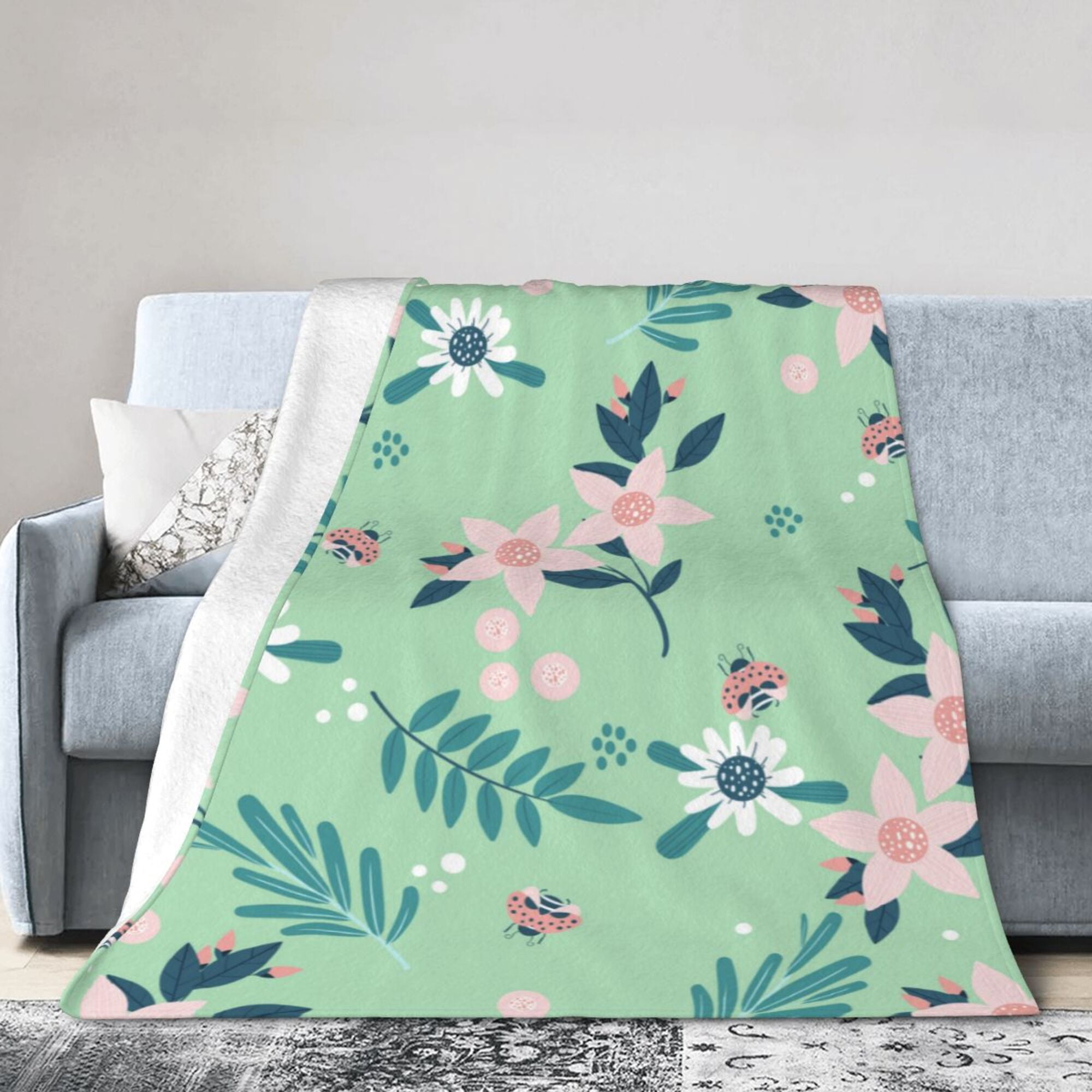 DouZhe Ultra-Soft Micro Fleece Lightweight Flannel Bed Blanket, Green ...