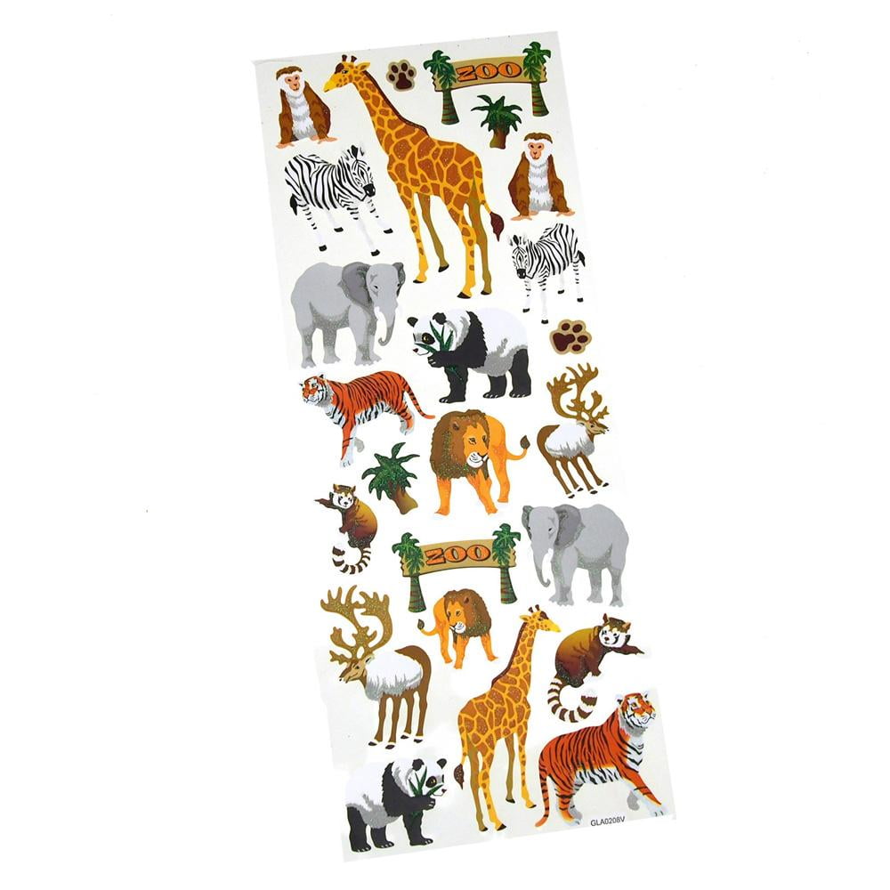 Glitter Zoo Bound Stickers, 24-Count - Walmart.com