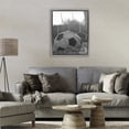 Stupell Industries Soccer Goal Score Gray Framed Floater Canvas Wall ...