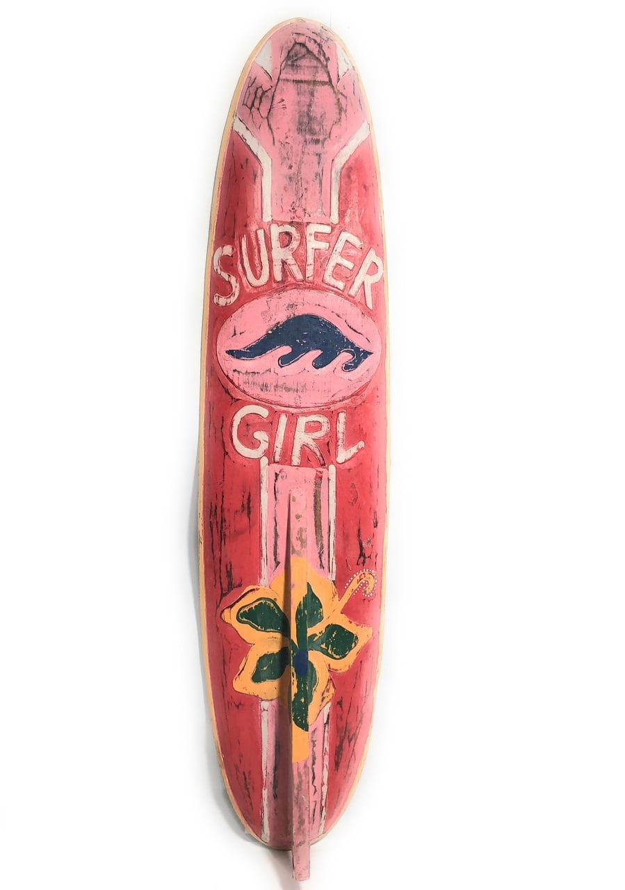 Surfer Girl Surf Sign 40" w/ Fin - Rustic Surf Decor Accents | # ...