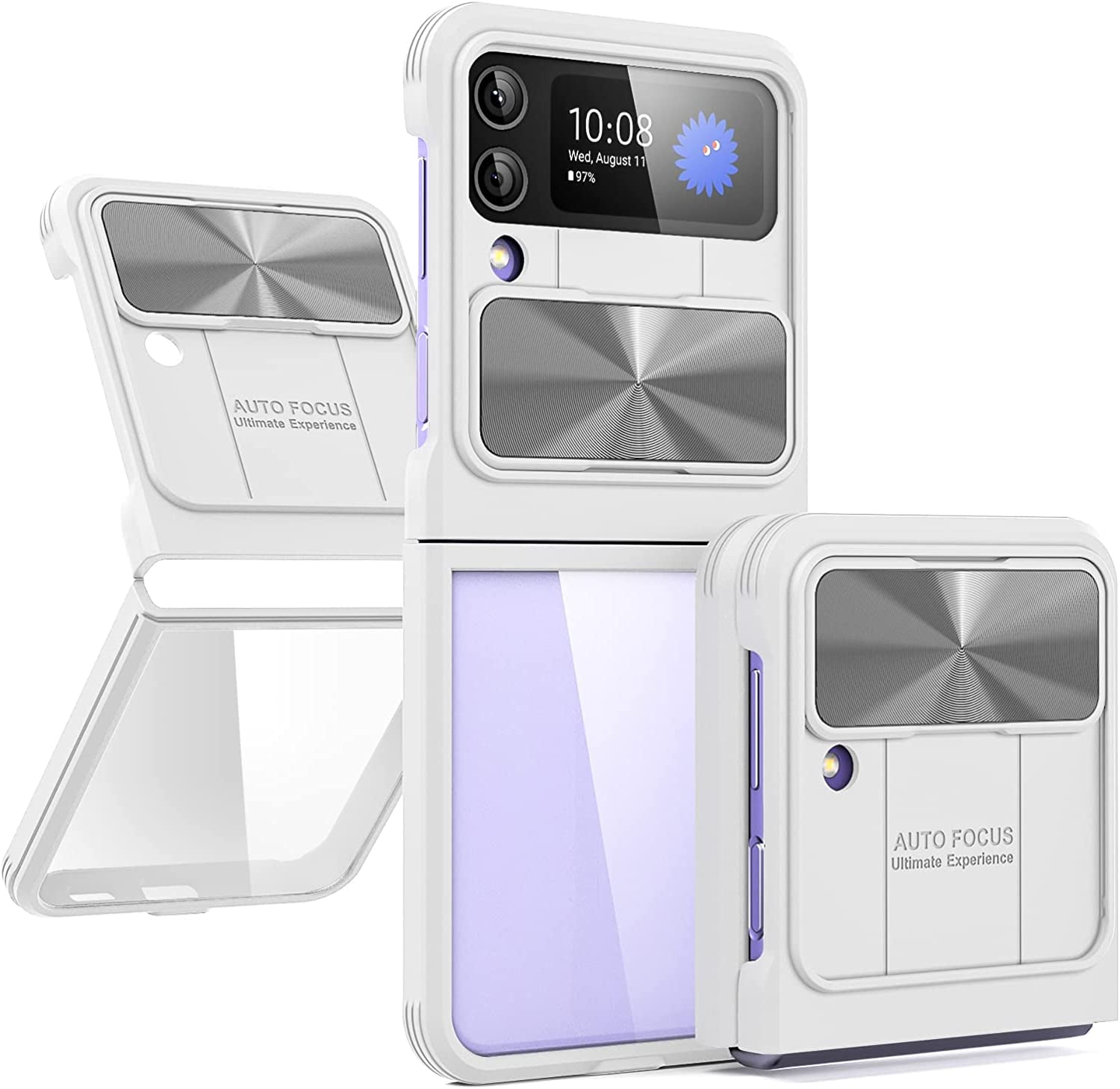AKAFFICE For Samsung Galaxy Z Flip 4 / Z Flip 3 Case, With Sliding ...