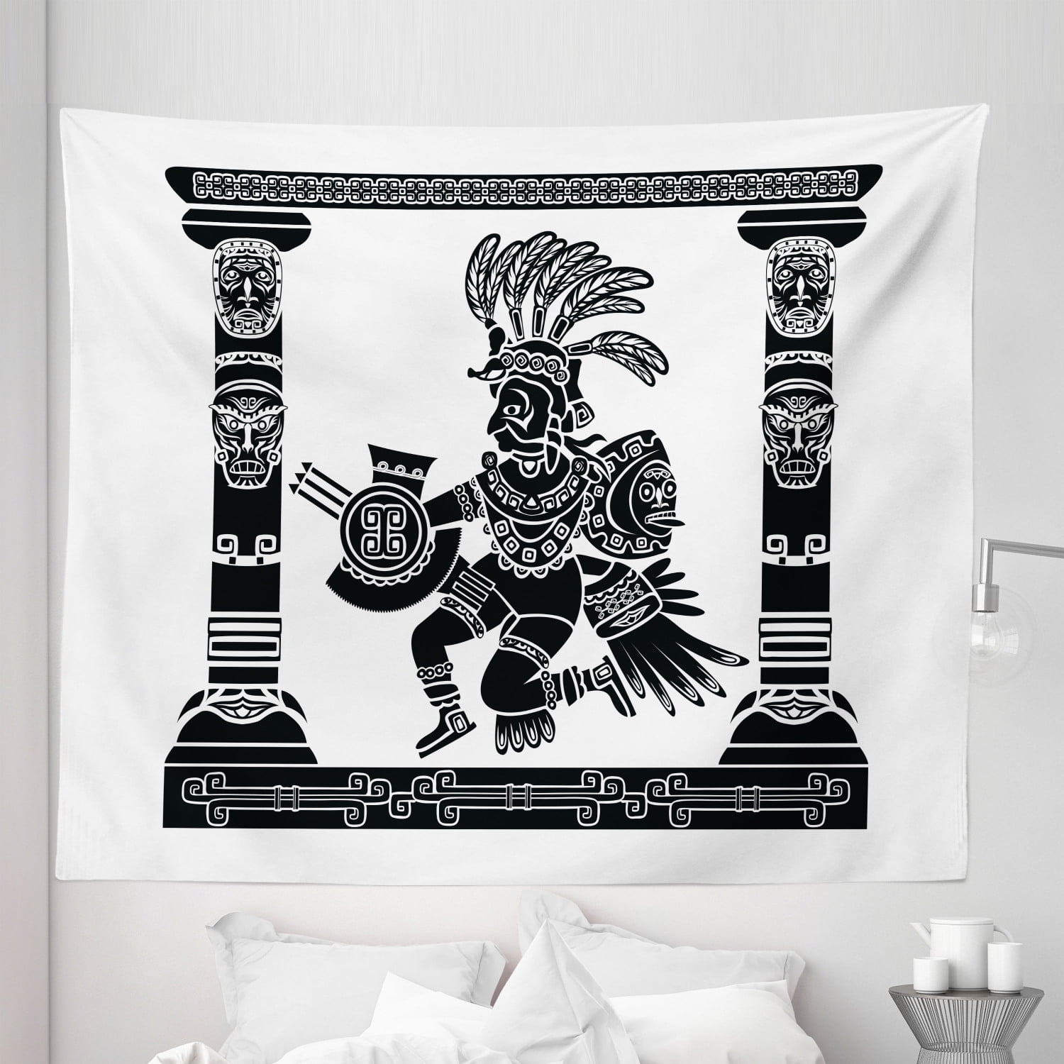 Aztec Tapestry, Tribal Composition Mayan Folklore Wisdom Illustration ...