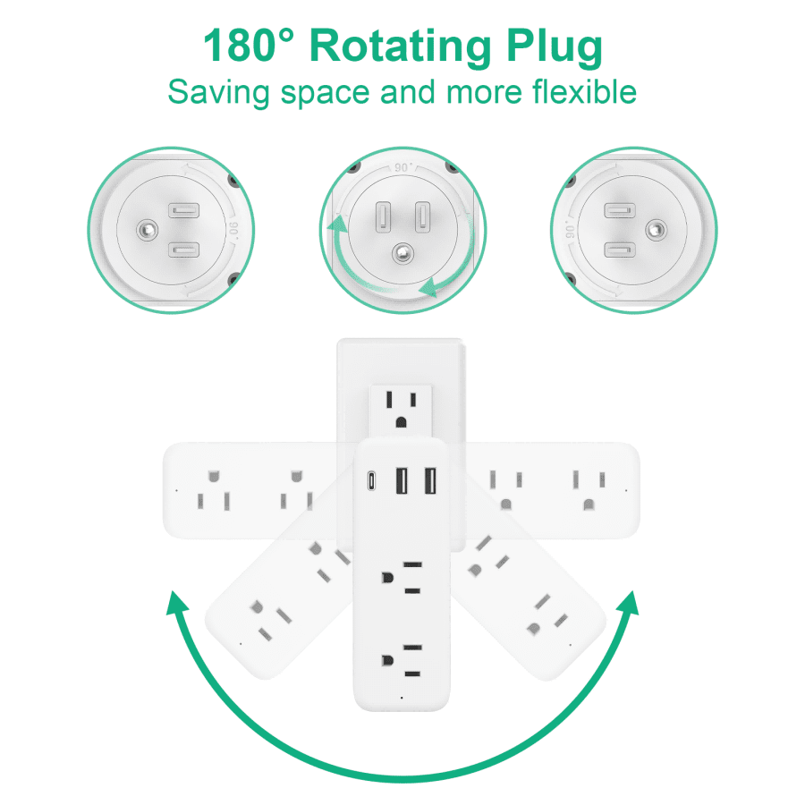 Click here for Peacnng Usb Wall Mount 2 Usb 1 Type-C Charging Por... prices