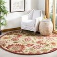 SAFAVIEH Blossom Leah Floral Flowers Wool Area Rug, Beige/Multi, 6' x 6 ...