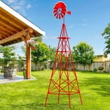 Costway 8 ft Ornamental Windmill with 4 Support Legs Decorative ...