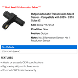 Output Automatic Transmission Speed Sensor - Compatible with 2005 - 2010 Scion tC 2006 2007 2008 ...